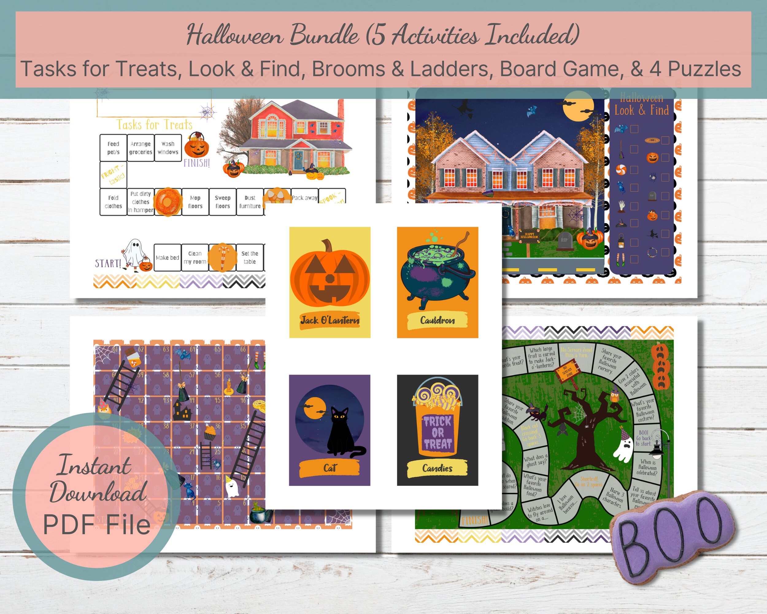 Halloween Bundle for Kids / 5 Halloween Activities Included / Printable ...