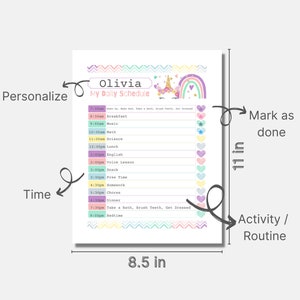 Printable Kids Daily Schedule / Editable Home School Daily Planner ...