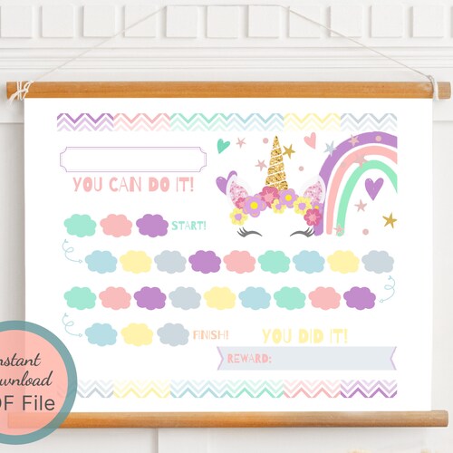 Printable Unicorn Reward Chart Sticker Chart Instant - Etsy