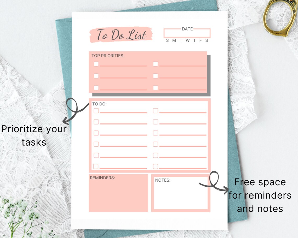 Printable To-do List / Editable Task List / Daily Checklist / Planner ...
