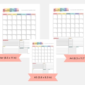 Printable Monthly Planner / Editable Month Organizer / Undated Monthly ...