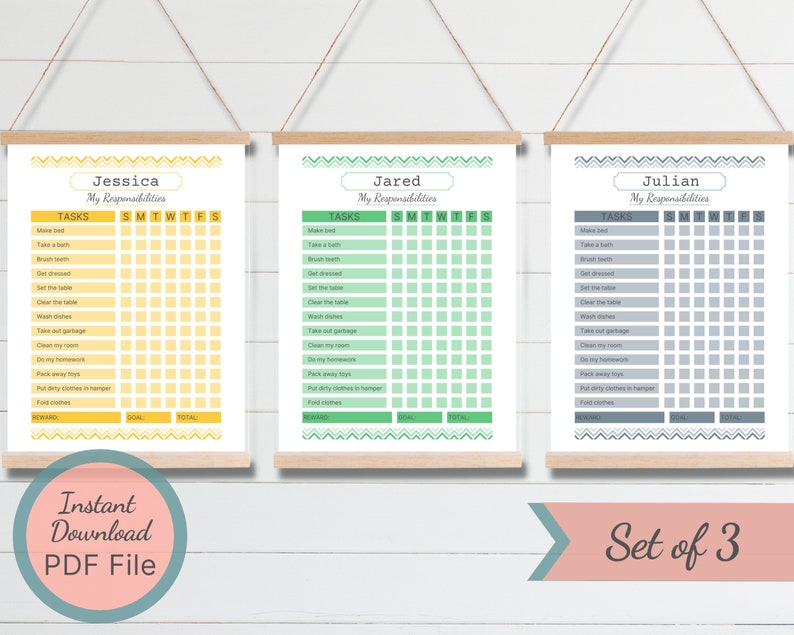 Printable Chore Chart / Daily Weekly Visual Routine / Kids Task ...