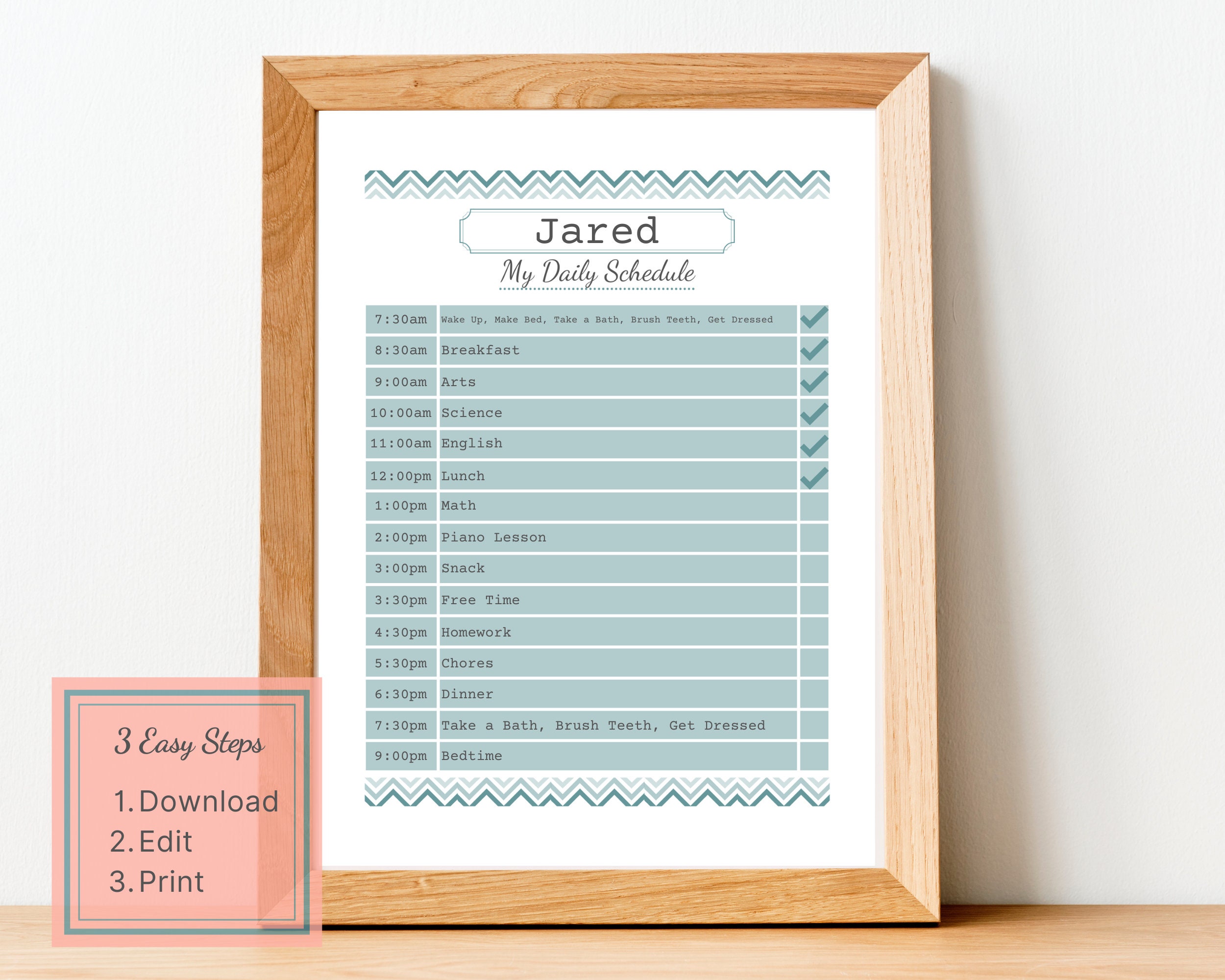 Printable Kids Daily Schedule / Editable Home School Daily Planner ...