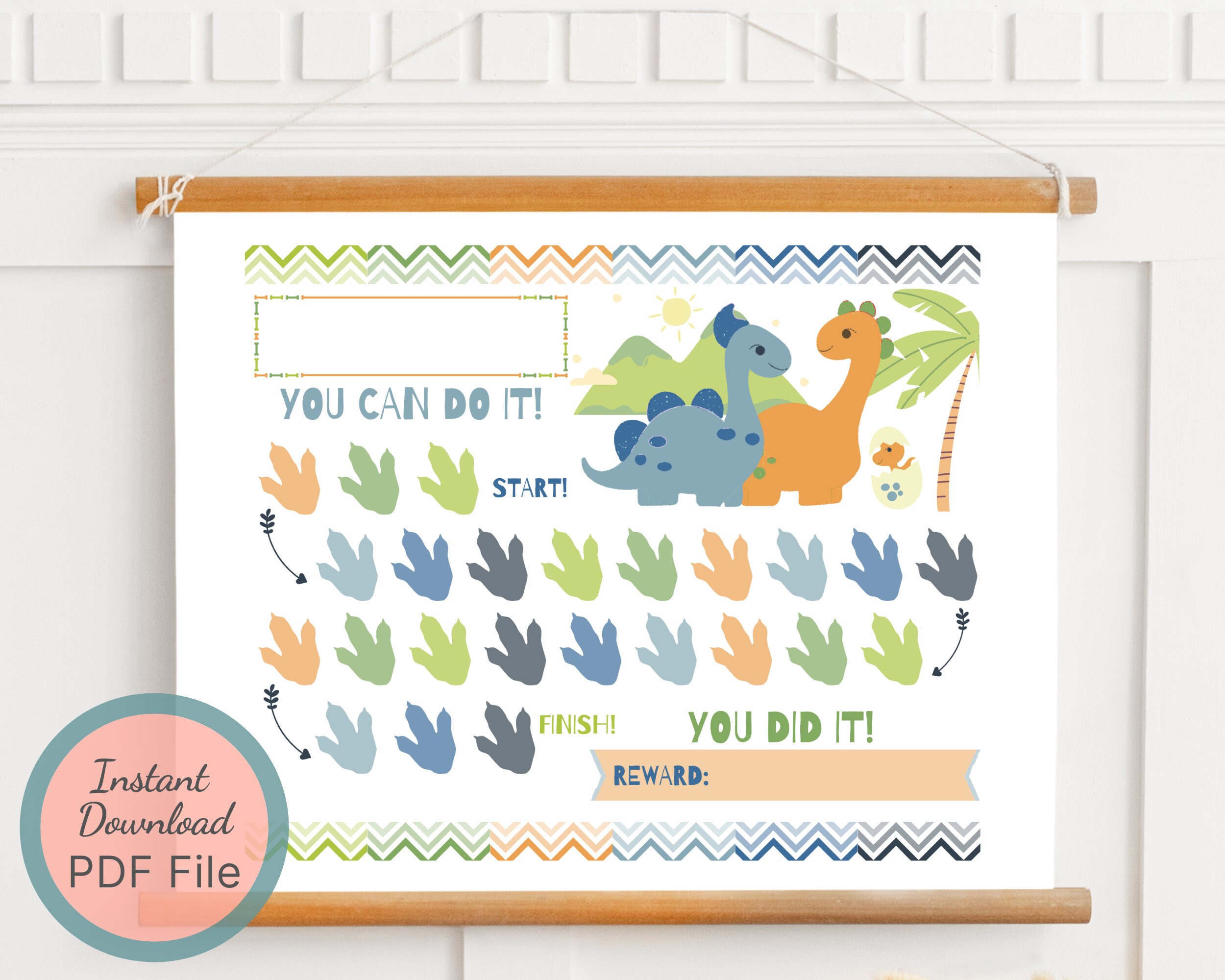 Printable Dinosaur Reward Chart / Editable Kids Behavior Chart / Reward ...