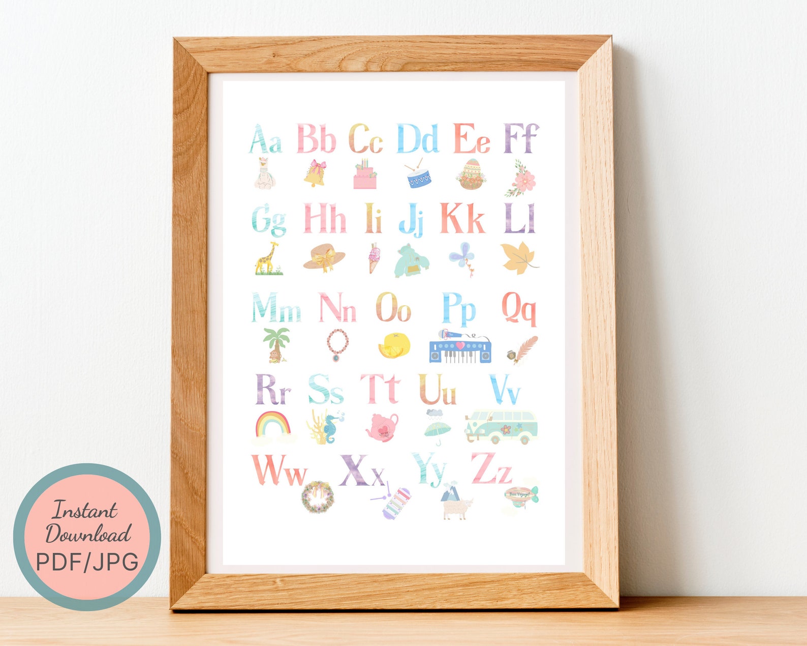 Printable Alphabet Poster / Alphabet Wall Art / ABC Poster / Alphabet ...