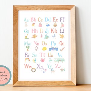 Printable Alphabet Poster / Alphabet Wall Art / ABC Poster / Alphabet ...