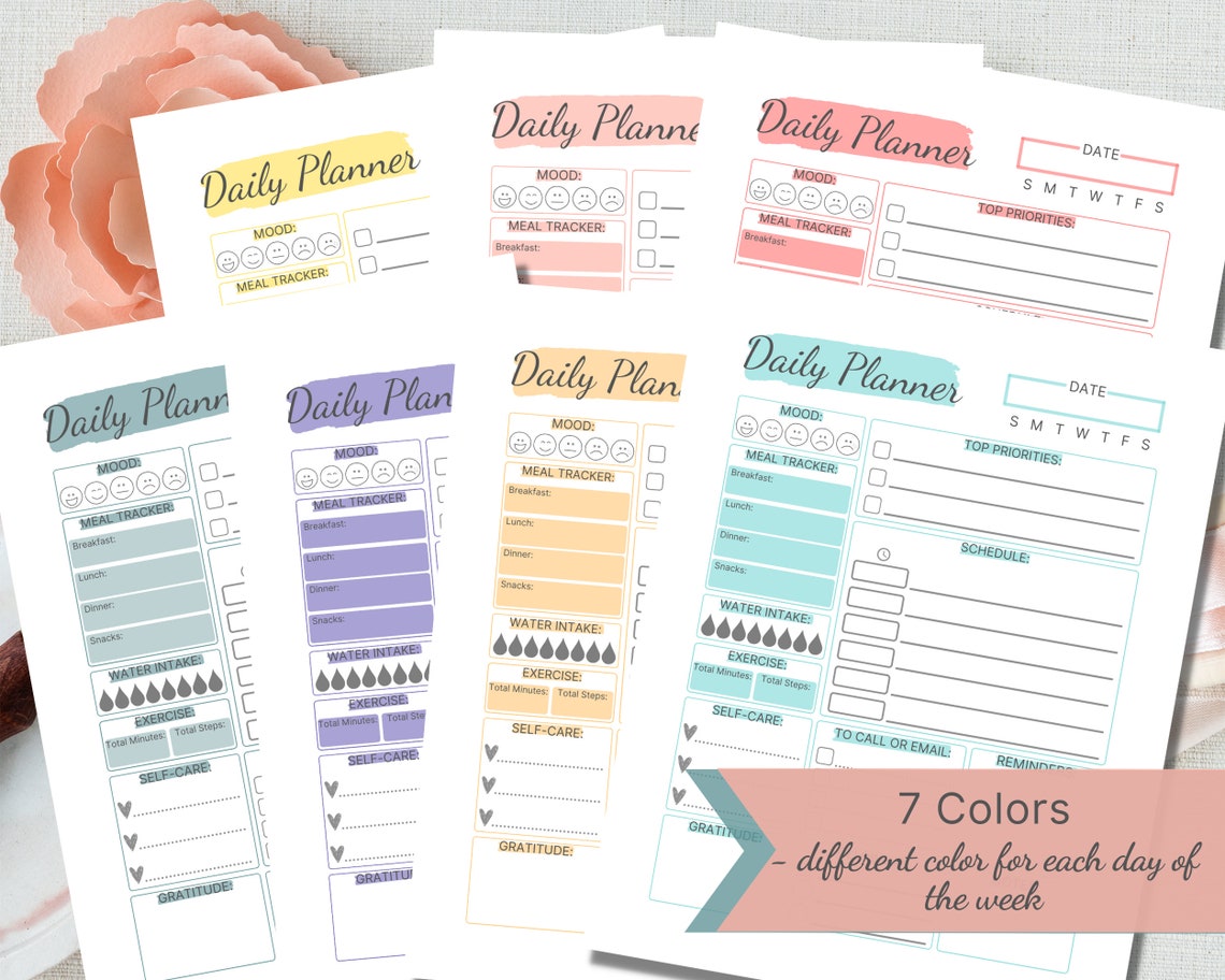 Printable Daily Planner / Editable Productivity Day Planner / - Etsy