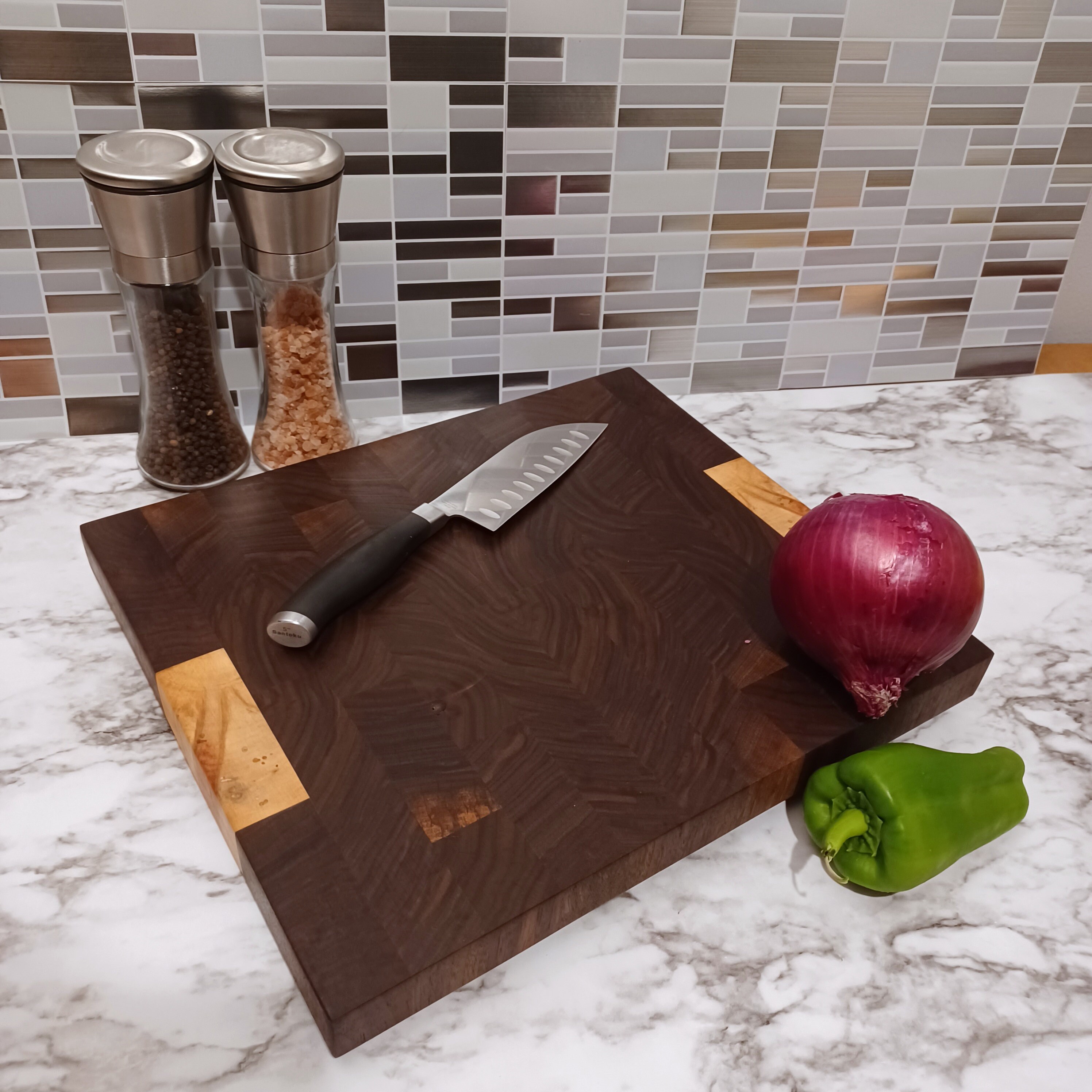 Handmade Farmhouse End Grain Butcher Block With Rubber Feet Made With ...