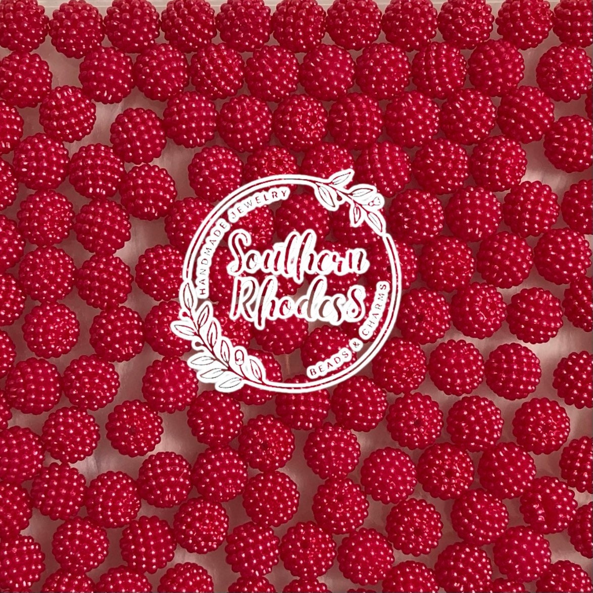 12mm Bayberry Beads Metallic Red Acrylic Beads 20 Pieces for - Etsy