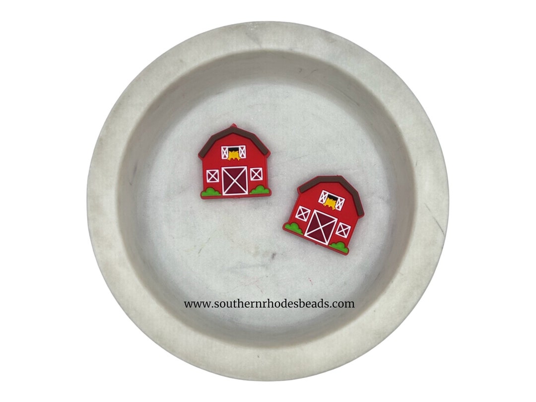 Red Barn Silicone Focal Bead Farm Bead Silicone Beads Silicone Beads ...