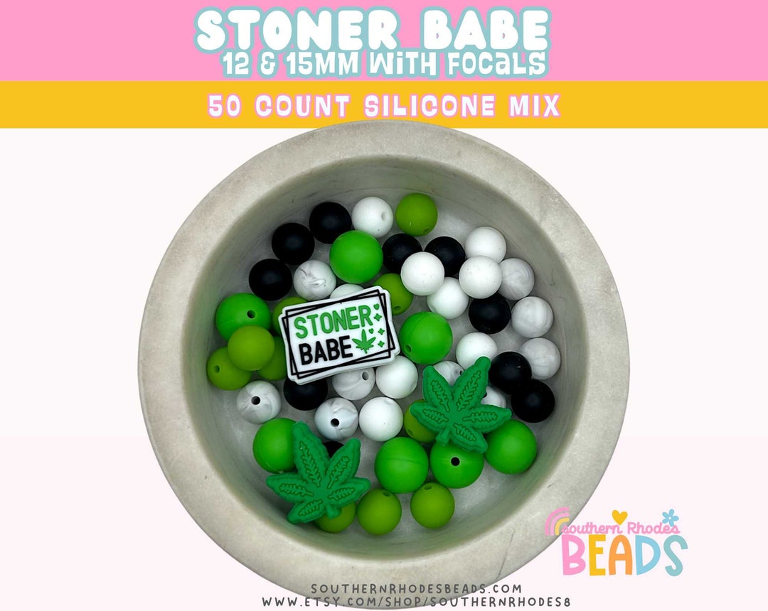 Stoner Babe Silicone 50 Count Bead Mix With Focal Beads - Etsy
