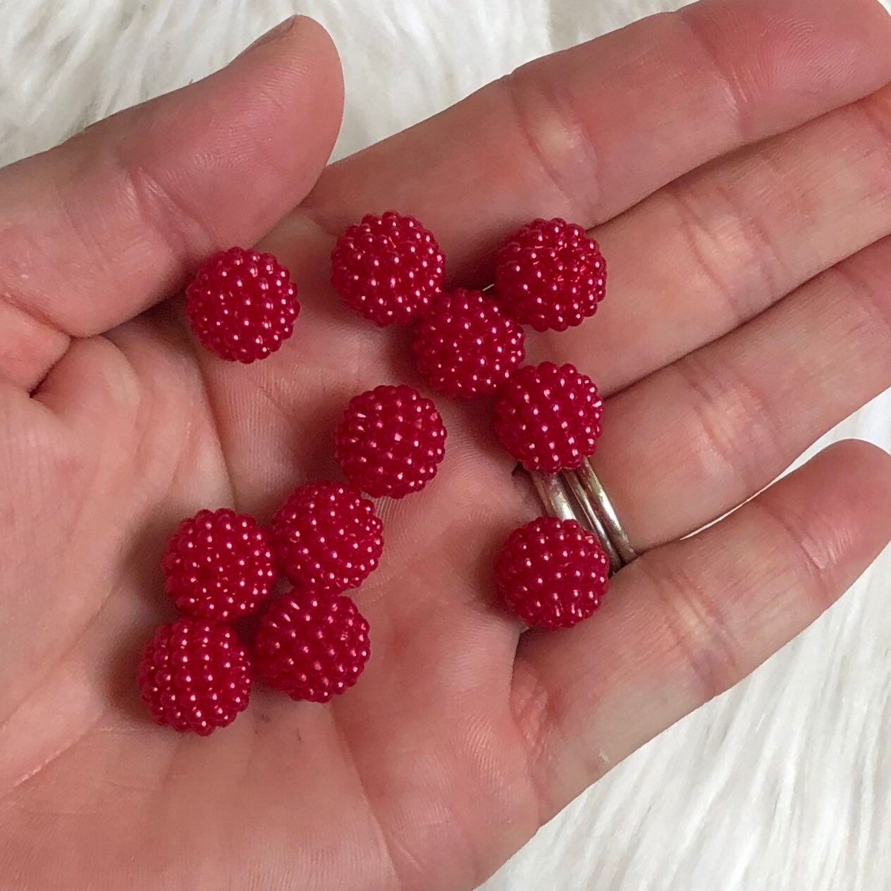 12mm Bayberry Beads Metallic Red Acrylic Beads 20 Pieces for - Etsy