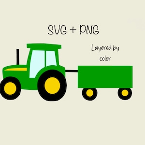 Green Tractor SVG + PNG, Layered Svg Files, Cricut Cut Files ...