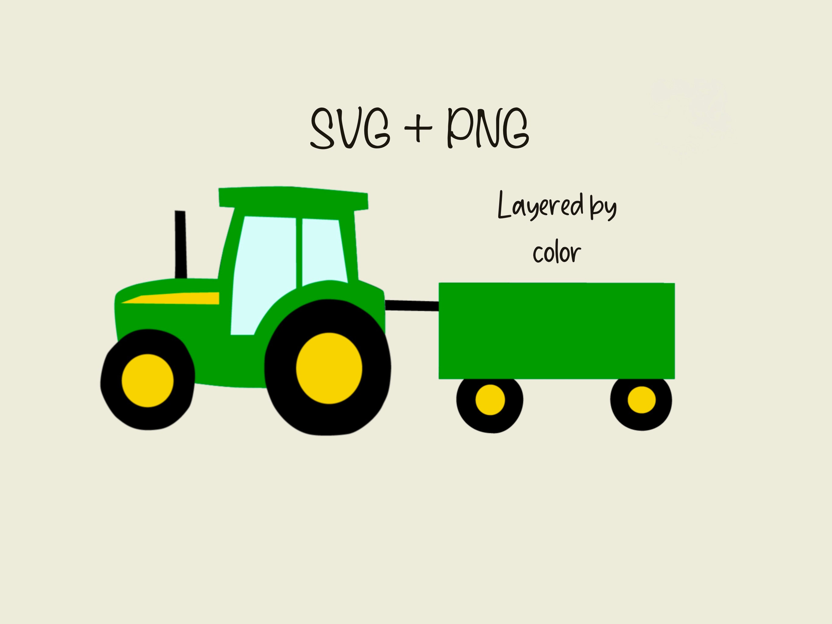 Green Tractor SVG + PNG, Layered Svg Files, Cricut Cut Files ...