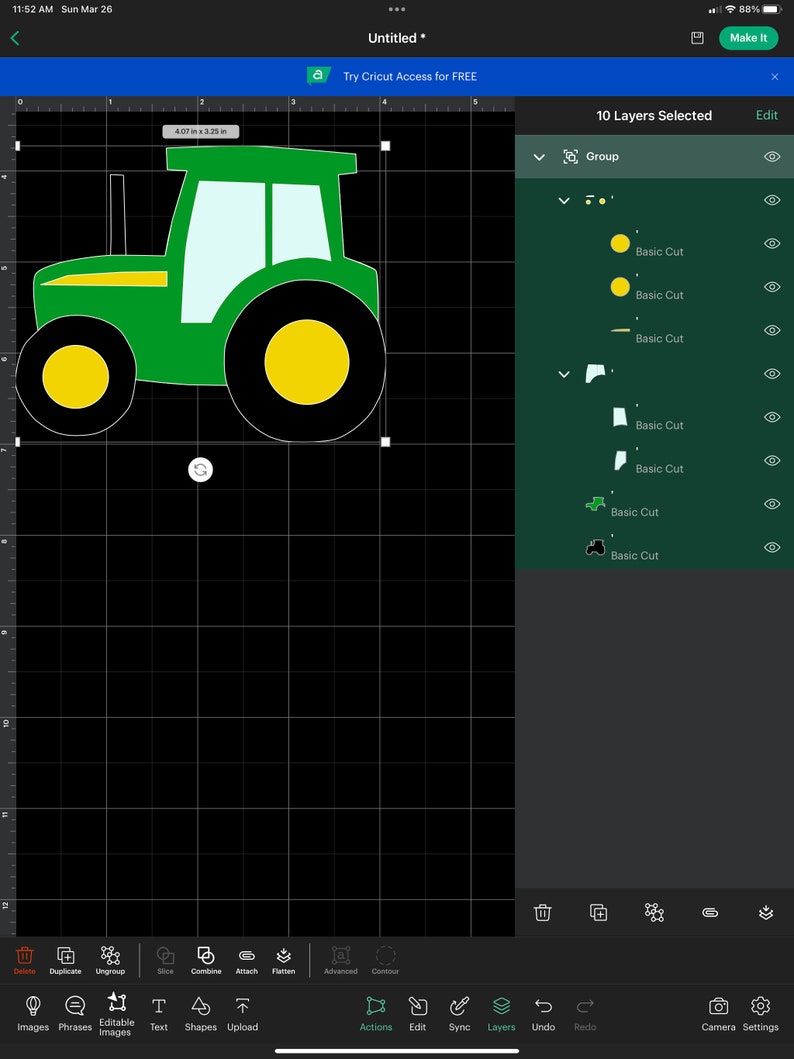 Green Tractor SVG + PNG, Layered Svg Files, Cricut Cut Files ...