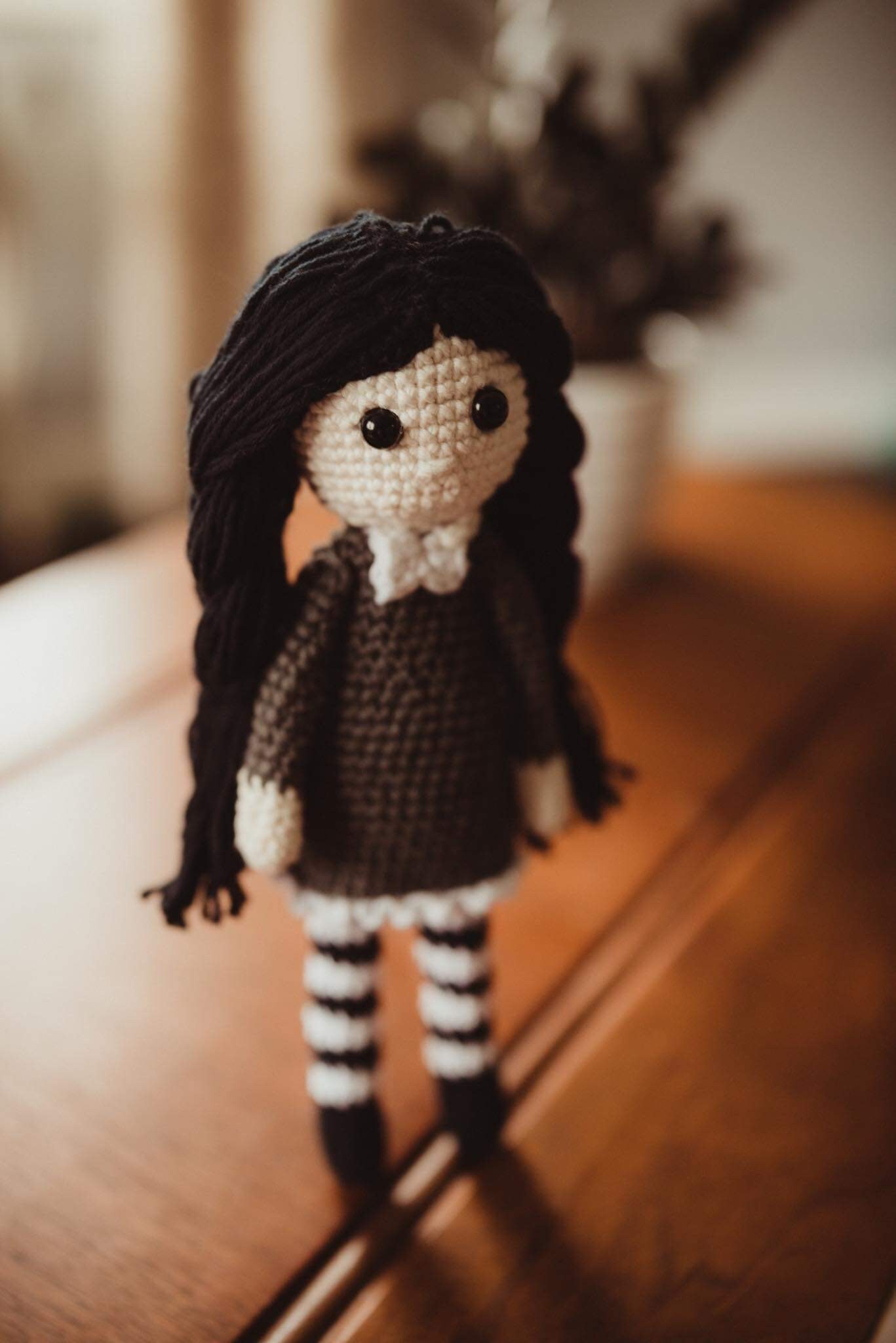 Wednesday Addams Inspired Amigurumimi Doll Crochet Pattern, Crochet ...