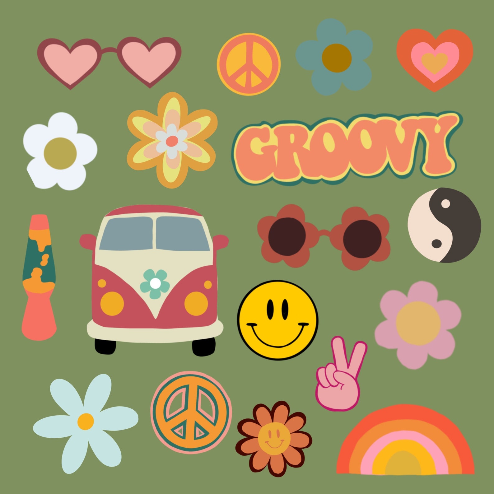Groovy Clipart Groovy Birthday SVG PNG Hippie Birthday - Etsy UK