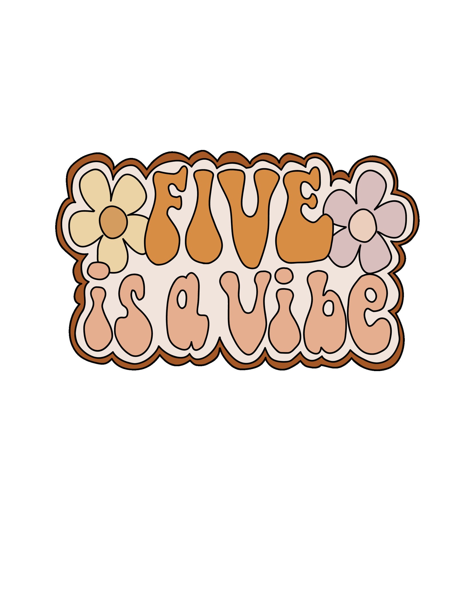 Five is a Vibe PNG, Groovy Birthday, Birthday Png, Retro Birthday Party ...