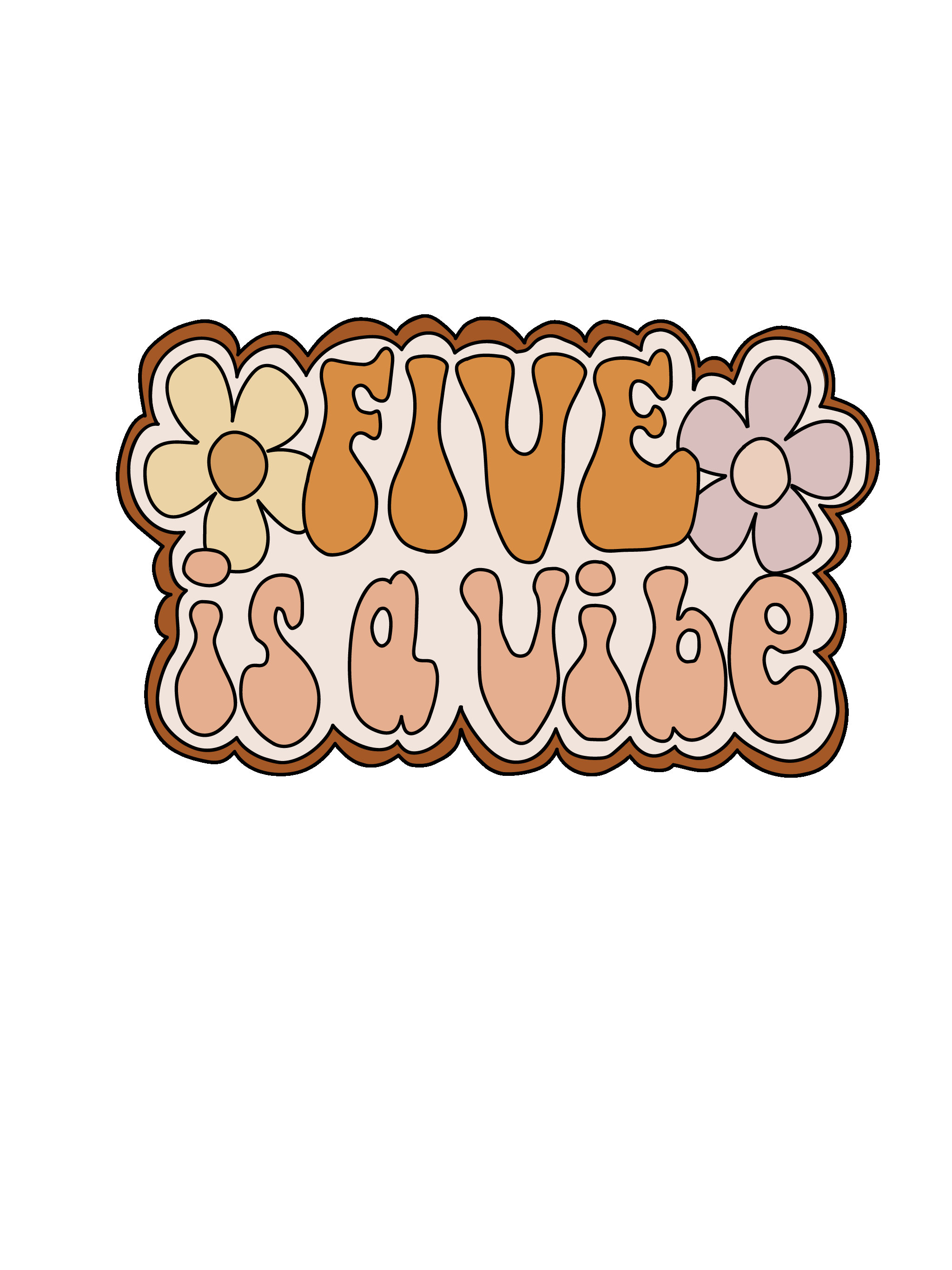 Five is a Vibe PNG, Groovy Birthday, Birthday Png, Retro Birthday Party ...