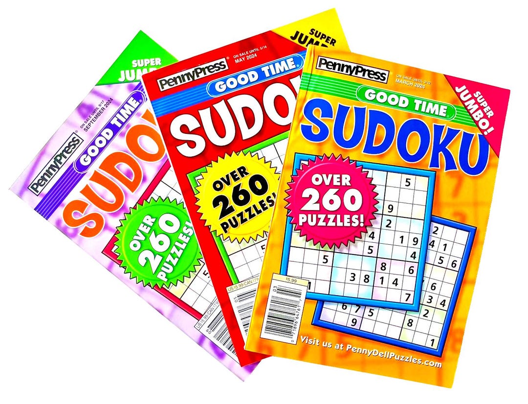 Lot of 3 Penny Press Dell Sudoku GOOD TIME Puzzle Books (UNSORTED) - Etsy