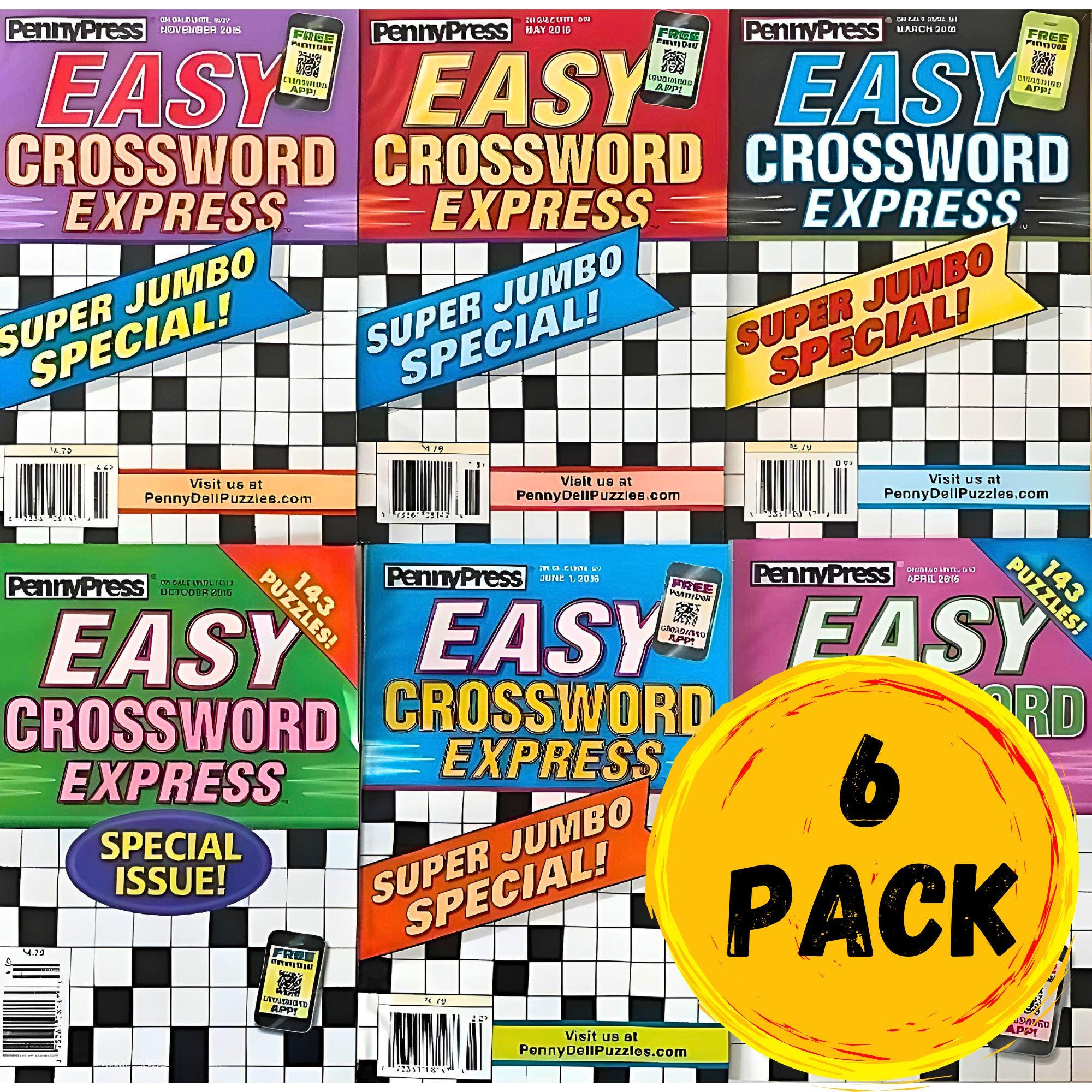 Penny Press Easy Crosswords Express Puzzles Book 6 Pack - Etsy