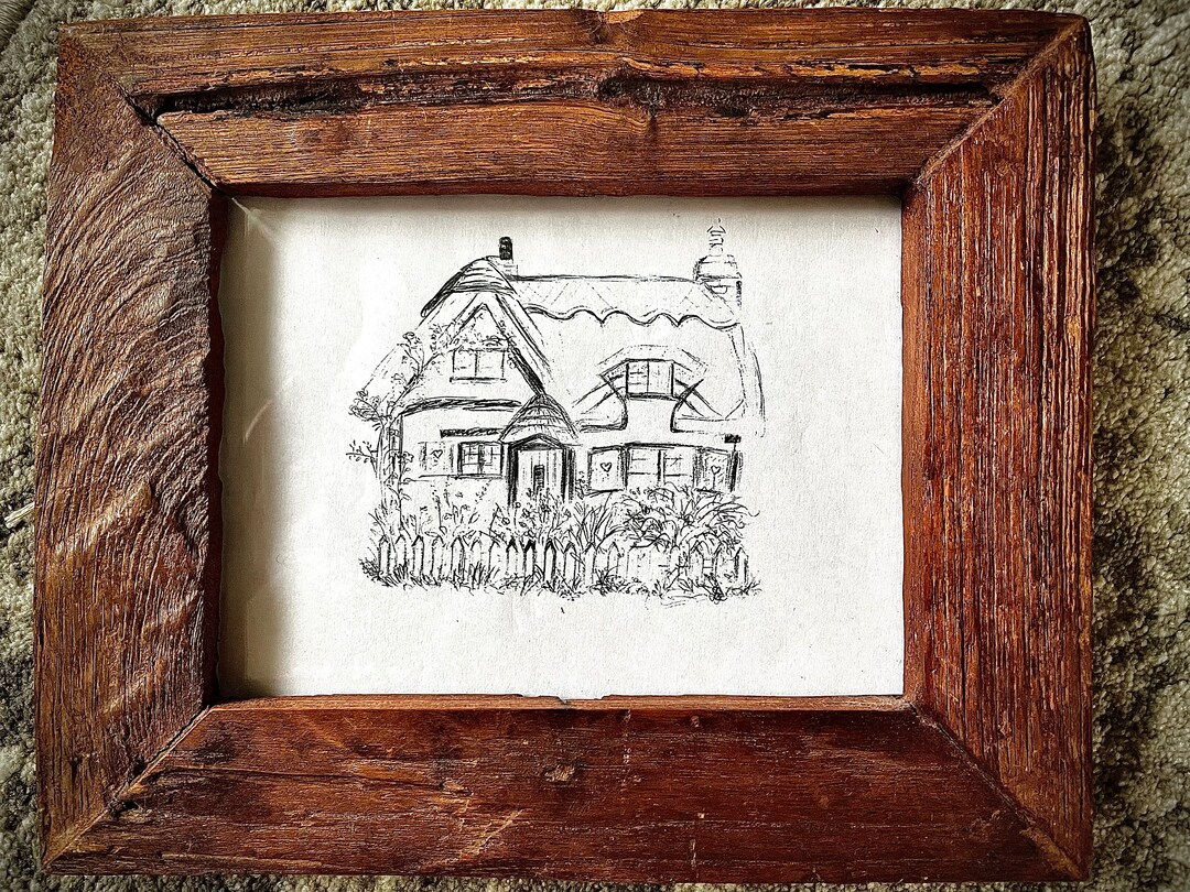 Thatched Cottage/ Cottagecore Style Handmade Pencil Drawing Art ...