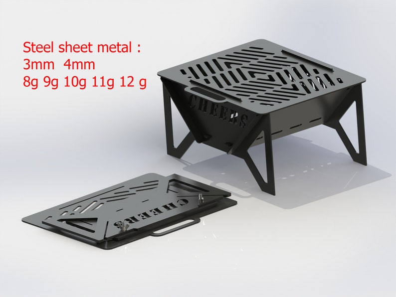 Flat Pack Grill, DXF Files for Plasma, Laser Cut, CNC, Fire Pit ...