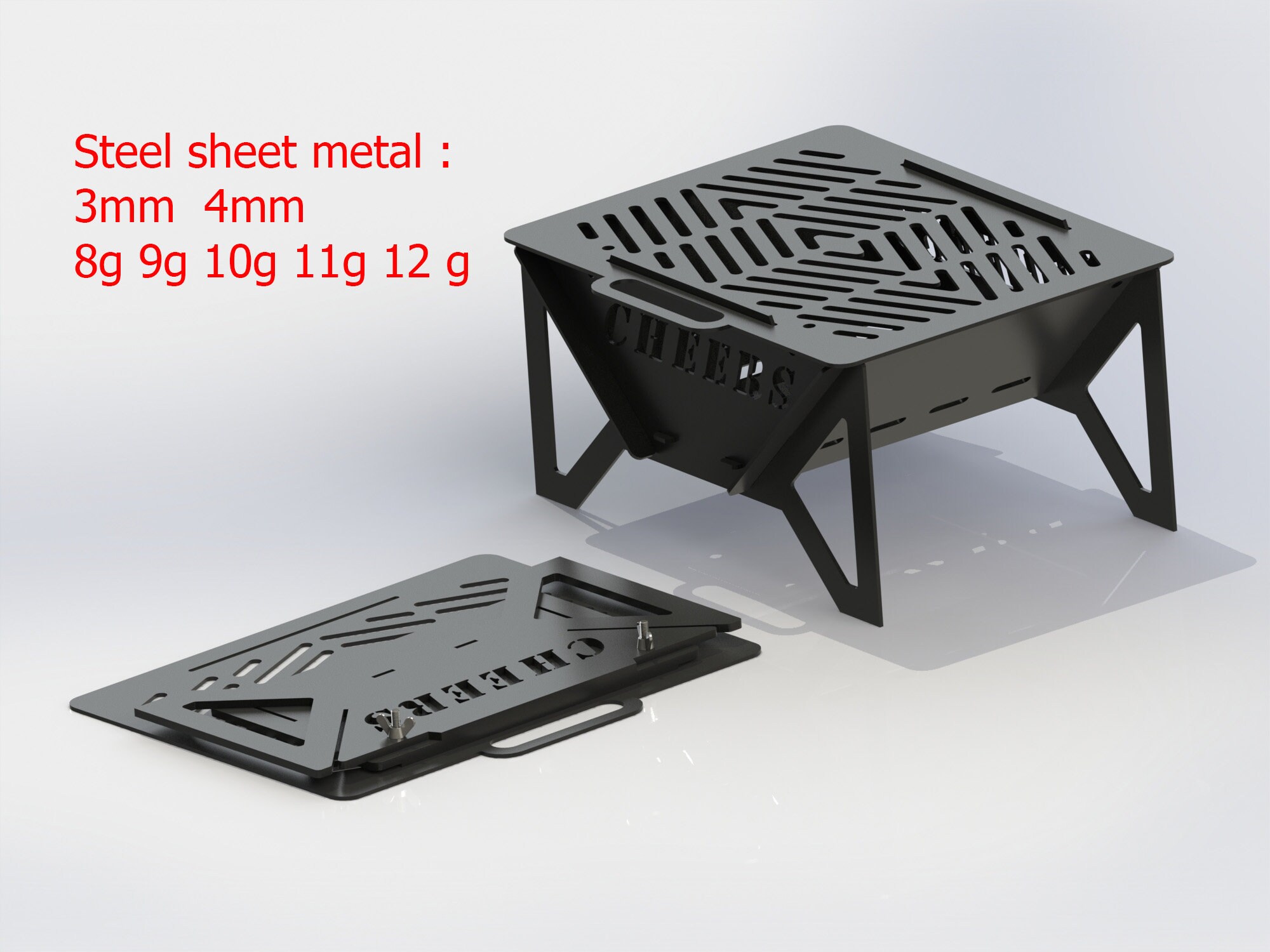 Flat Pack Grill, DXF Files for Plasma, Laser Cut, CNC, Fire Pit ...