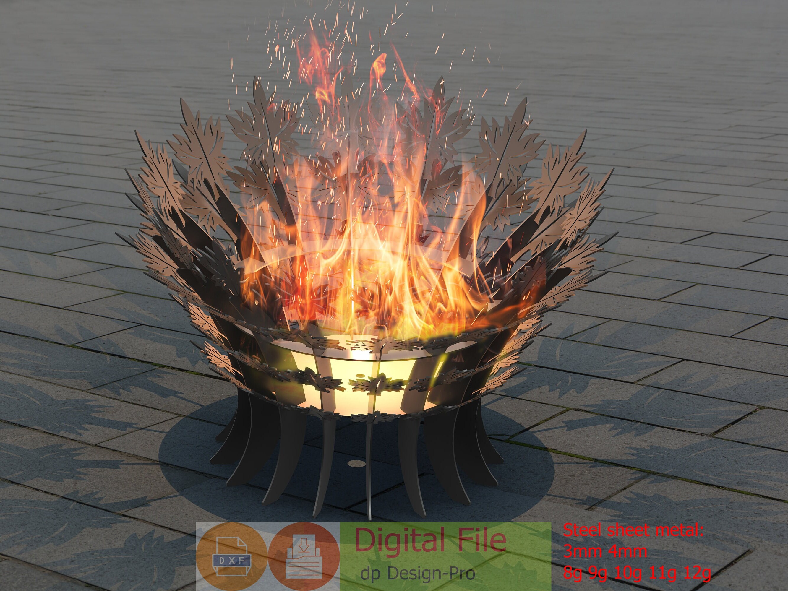 Maple Leaf,fire Pit DXF Files for Plasma, Laser Cutting, CNC. Portable ...