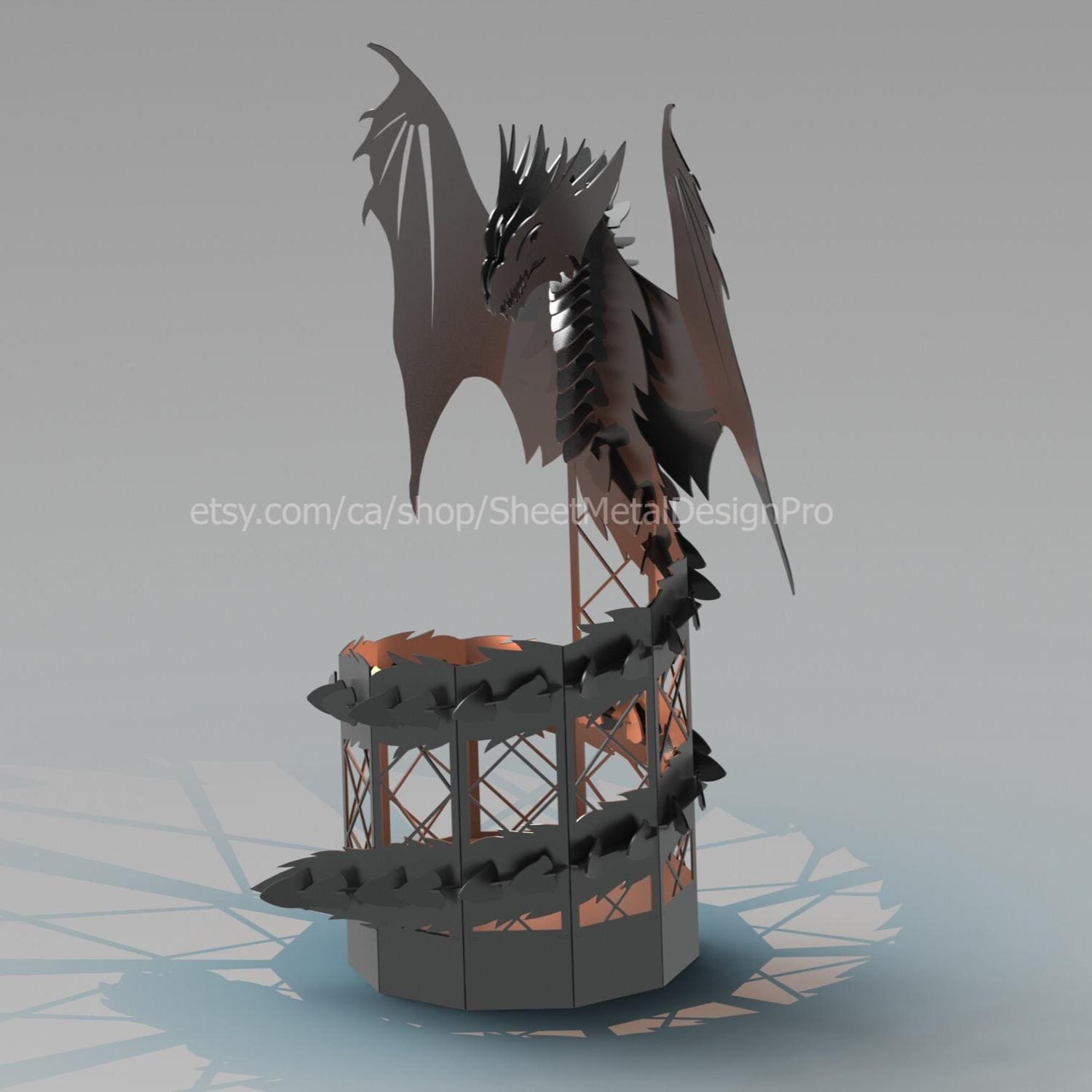 Dragon Fire Pit DXF Files for Plasma, Laser Cutting, CNC. Portable Fire ...