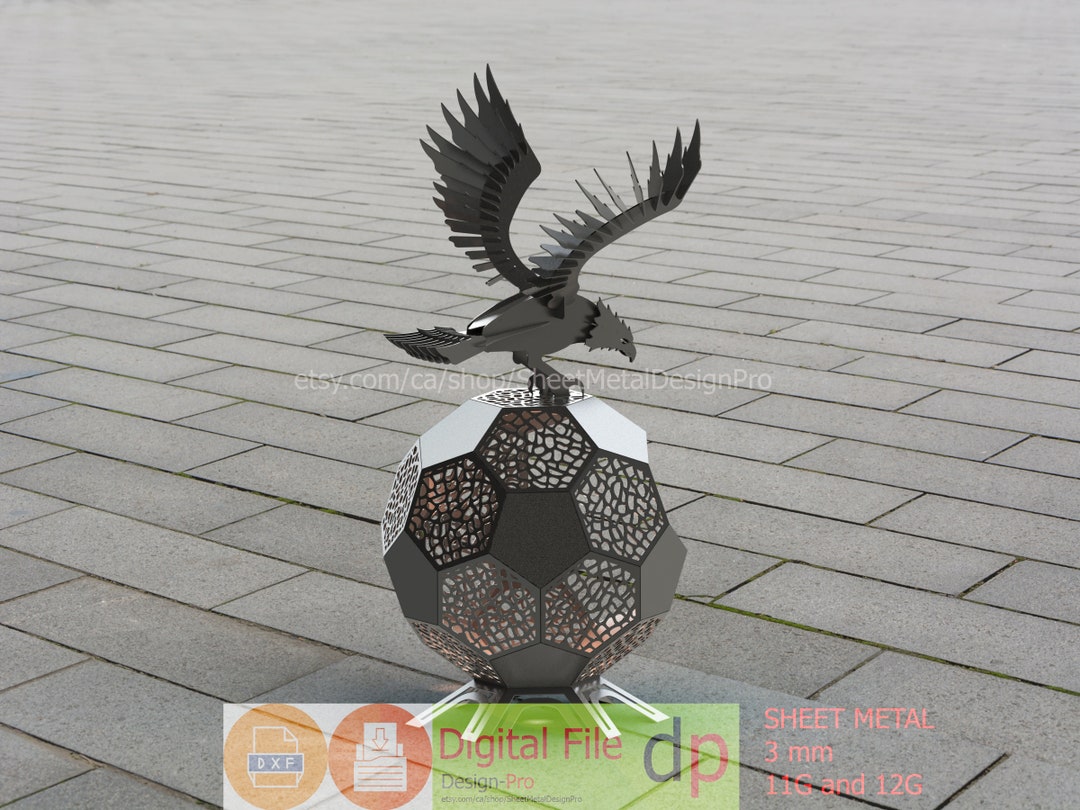 Eagle and Ball Fire Pit DXF Files for Plasma, Laser Cutting, CNC ...