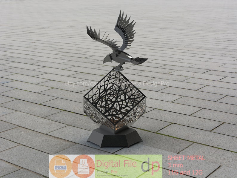 Eagle Cube Firepit DXF. Digital Product. DXF File Plasma, Laser Cutting ...