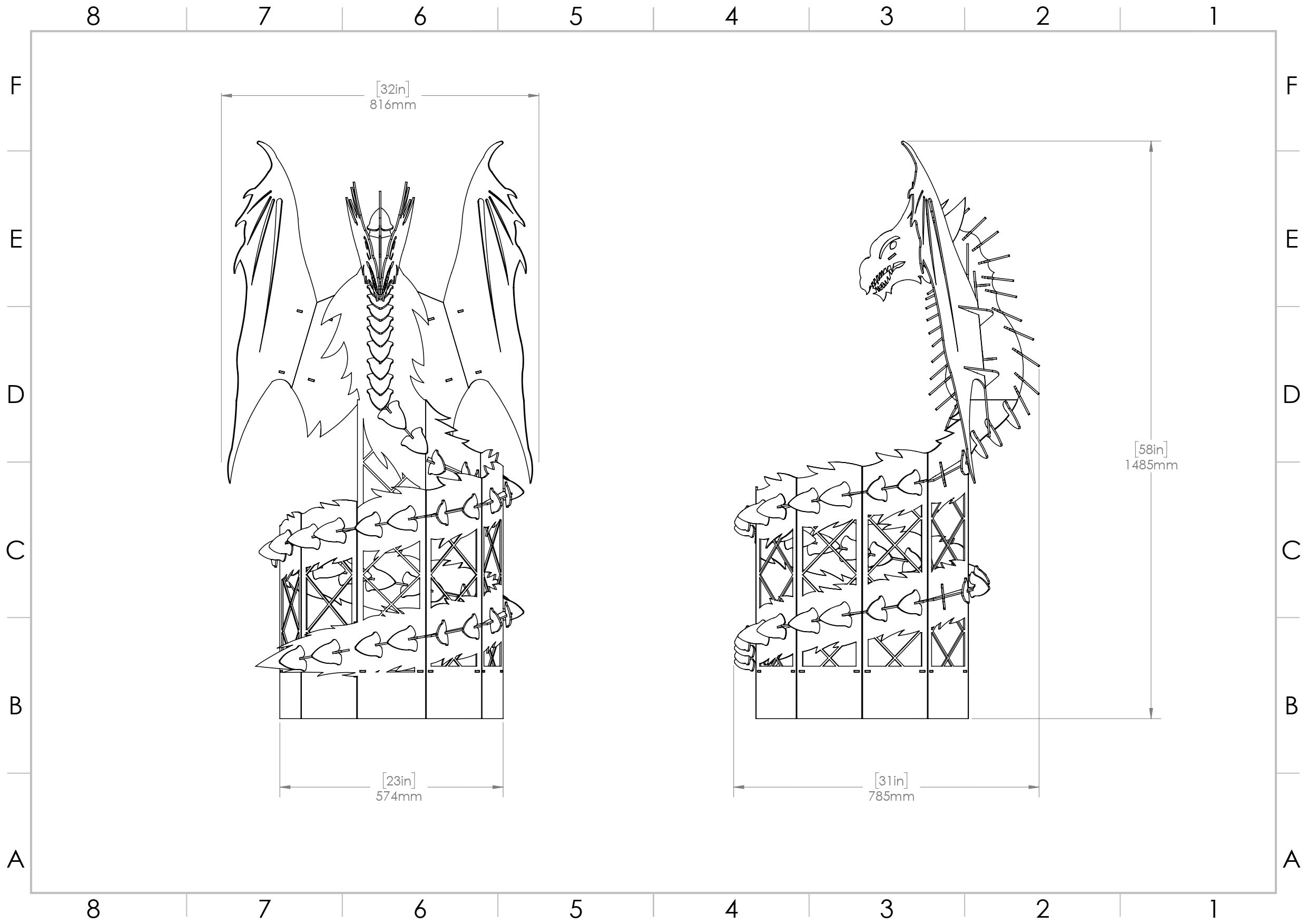 Dragon Fire Pit DXF Files for Plasma, Laser Cutting, CNC. Portable Fire ...