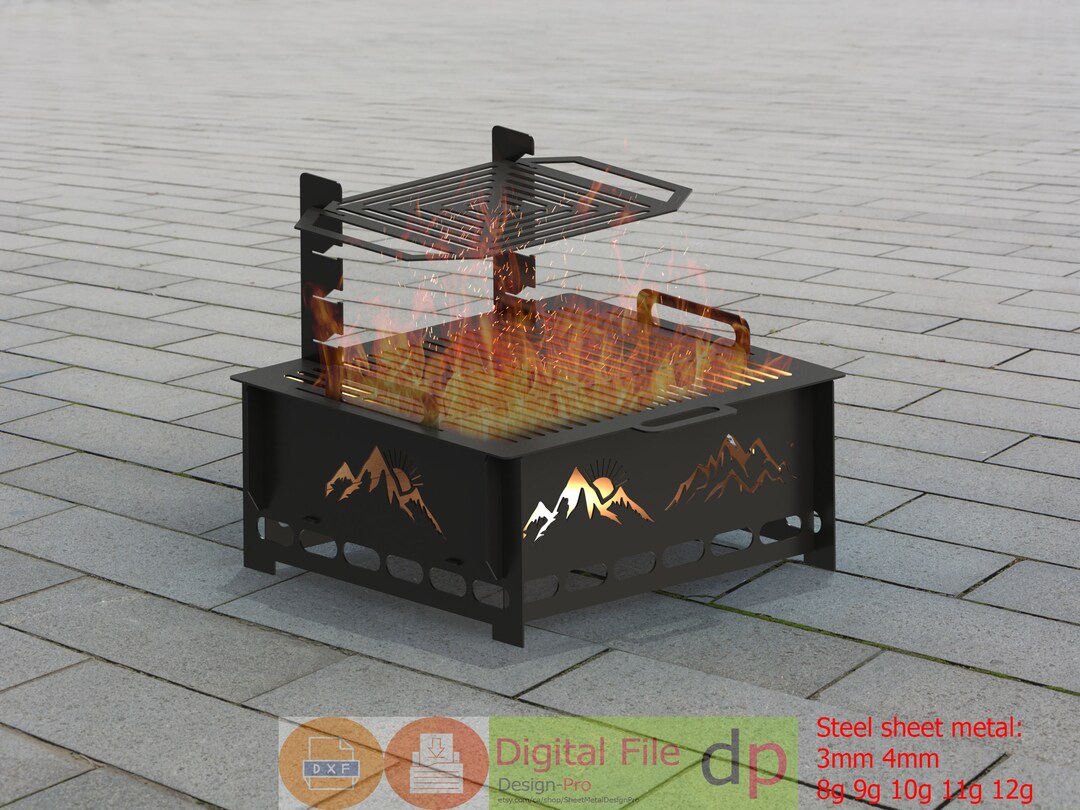 Fire Pit Dxf Files,fire Pit Portable,diy Fire Pit, BBQ Dxf Files for ...