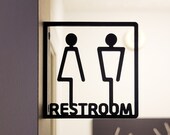 Restroom Wall Sign 3D Printed Plastic - Etsy