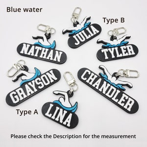 Swimming Swimmer Swim Personalized Keychain / Keyring / Bag Tag / Name ...