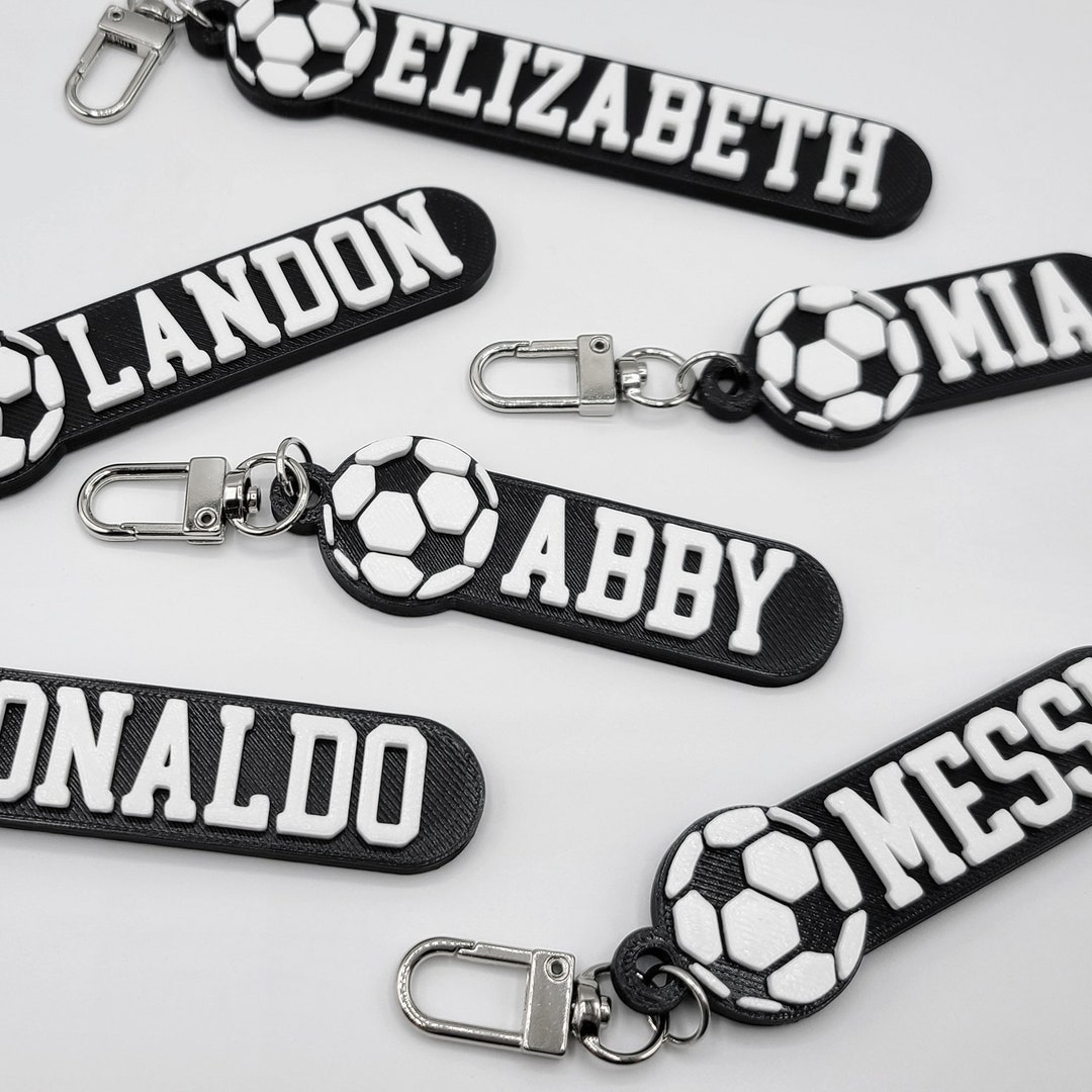 Personalized Soccer Keychain: 3D Printed Hard Plastic Bag Tag - Etsy