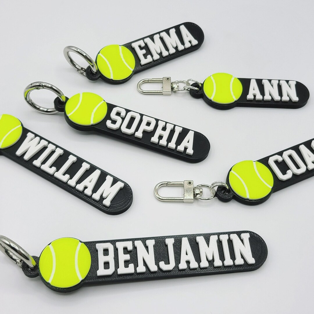 Tennis Ball Personalized Keychain / Keyring / Bag Tag / Name Tag - 3D ...