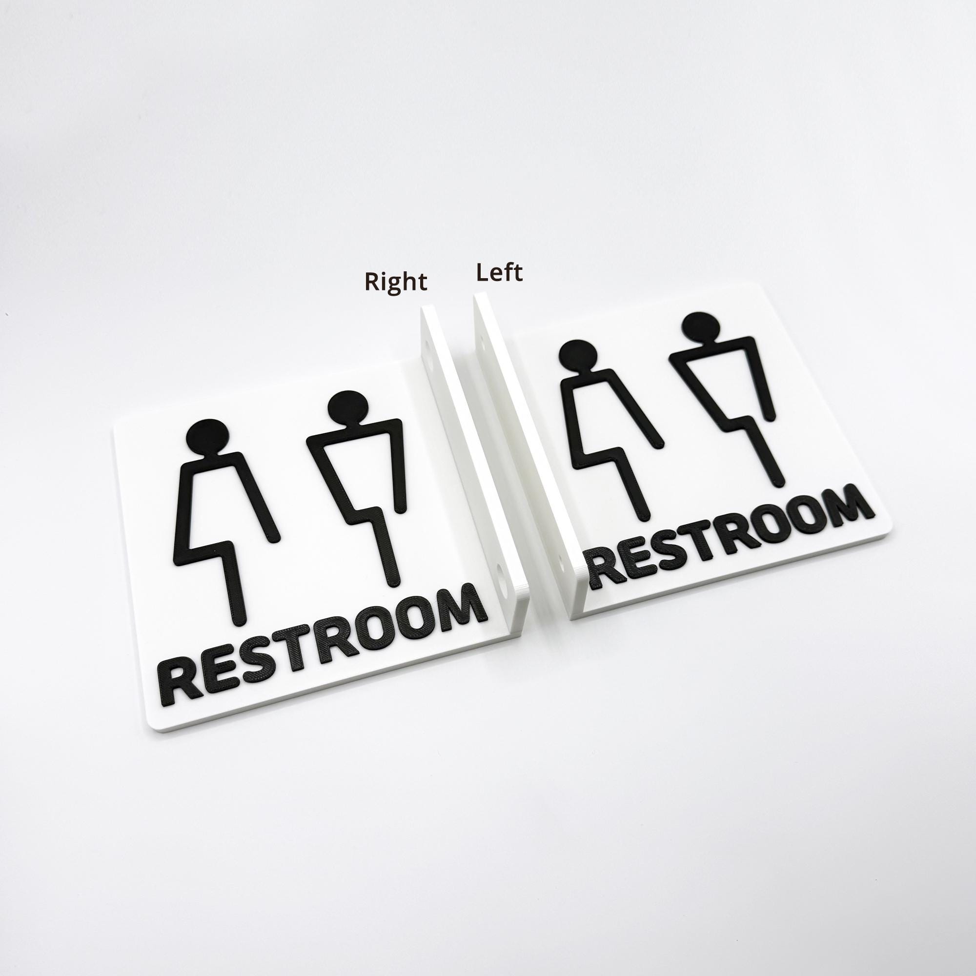 Restroom 2 Wall Sign 3D Printed Hard Plastic - Etsy