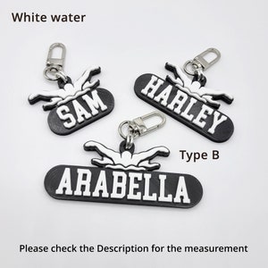 Swimming Swimmer Swim Personalized Keychain / Keyring / Bag Tag / Name ...