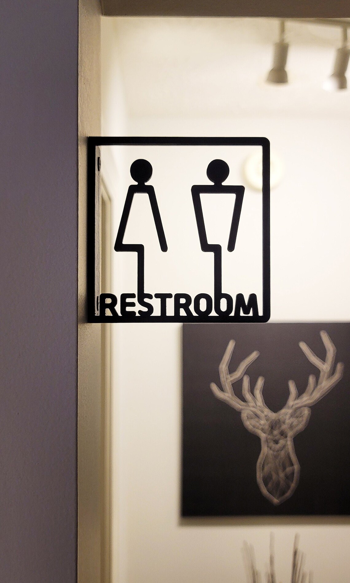 Restroom Wall Sign 3D Printed Plastic - Etsy