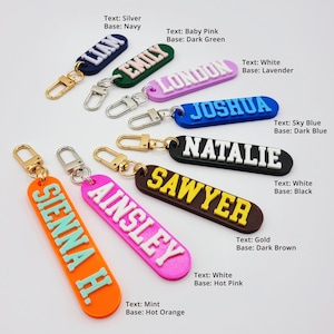Personalized Name Keychain | Custom 3D Printed Bag Tag, Backpack Charm ...