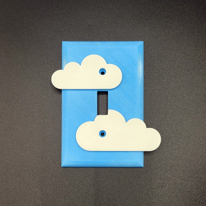 Clouds in the Sky Switch Plate Cover 3D Printed Plastic (1-gang Toggle ...