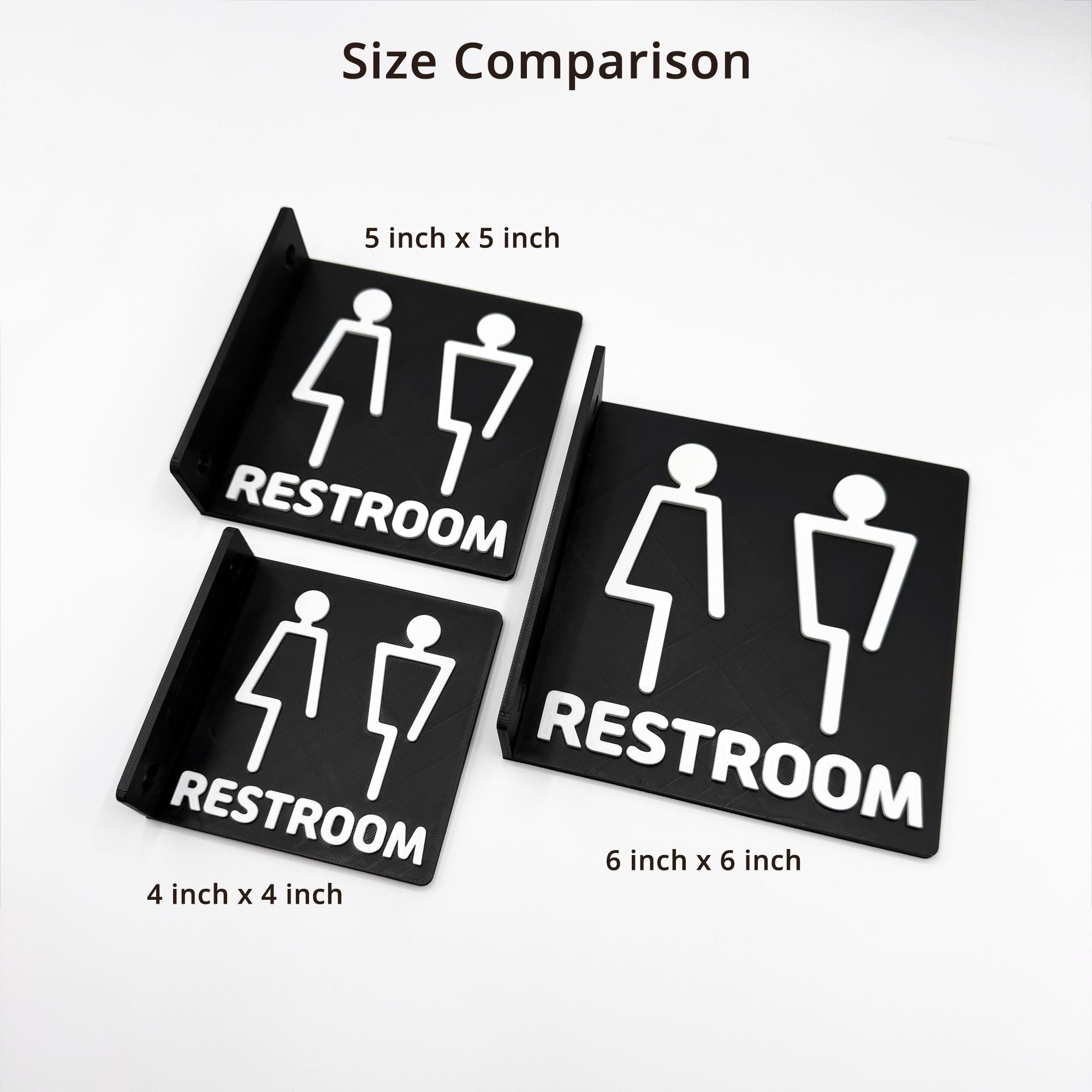 Restroom 2 Wall Sign 3D Printed Hard Plastic - Etsy