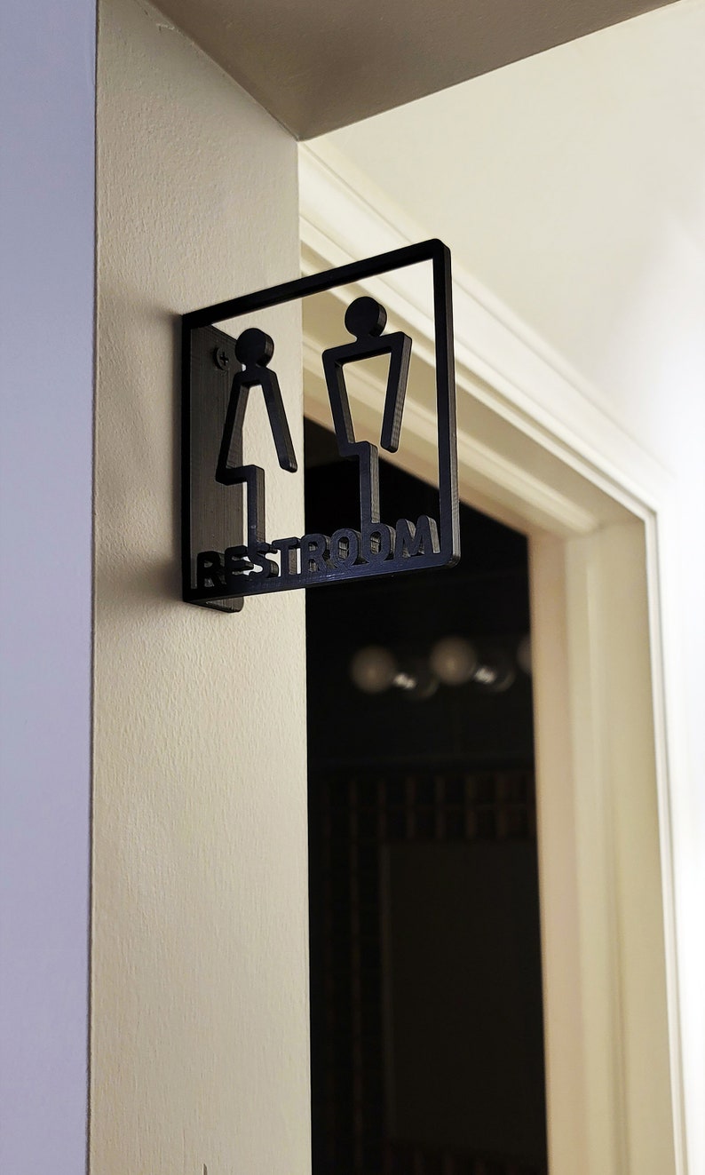 Restroom Wall Sign 3D Printed Plastic - Etsy