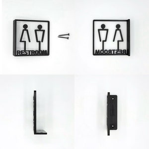 Restroom Wall Sign 3D Printed Plastic - Etsy
