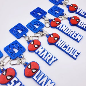 Personalized Spiderman Keychain / Keyring / Bag Charm / Name Tag - 3D ...