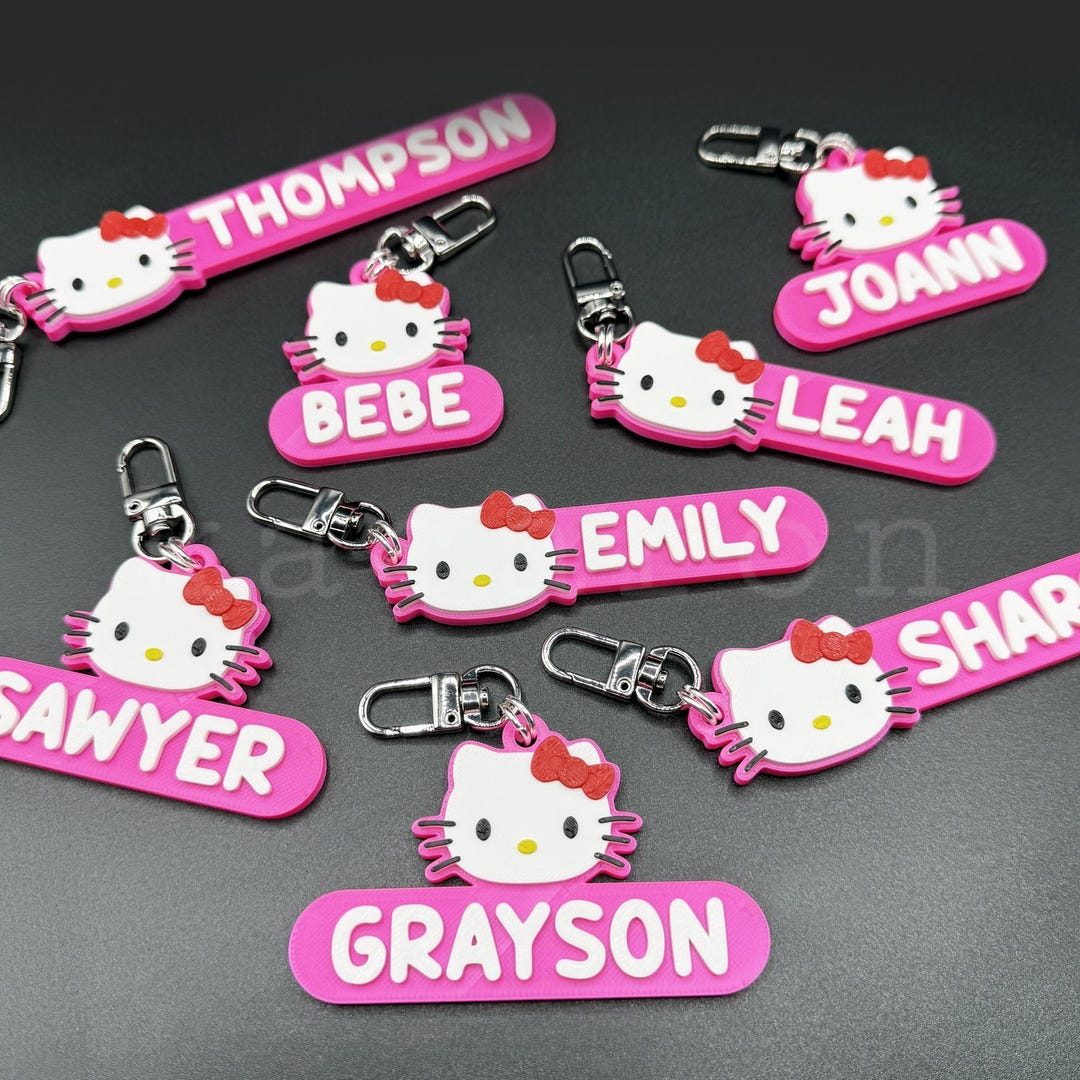 Hello Kitty Themed Personalized Keychain / Keyring / Bag Tag / Name Tag ...