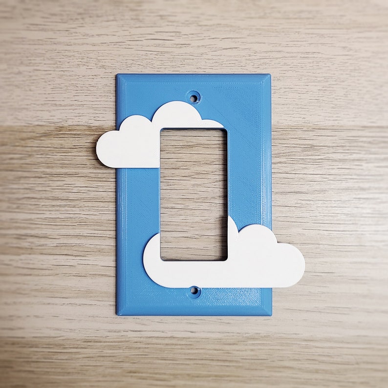 Clouds in the Sky Switch Plate Cover 3D Printed Plastic (1-gang Toggle ...