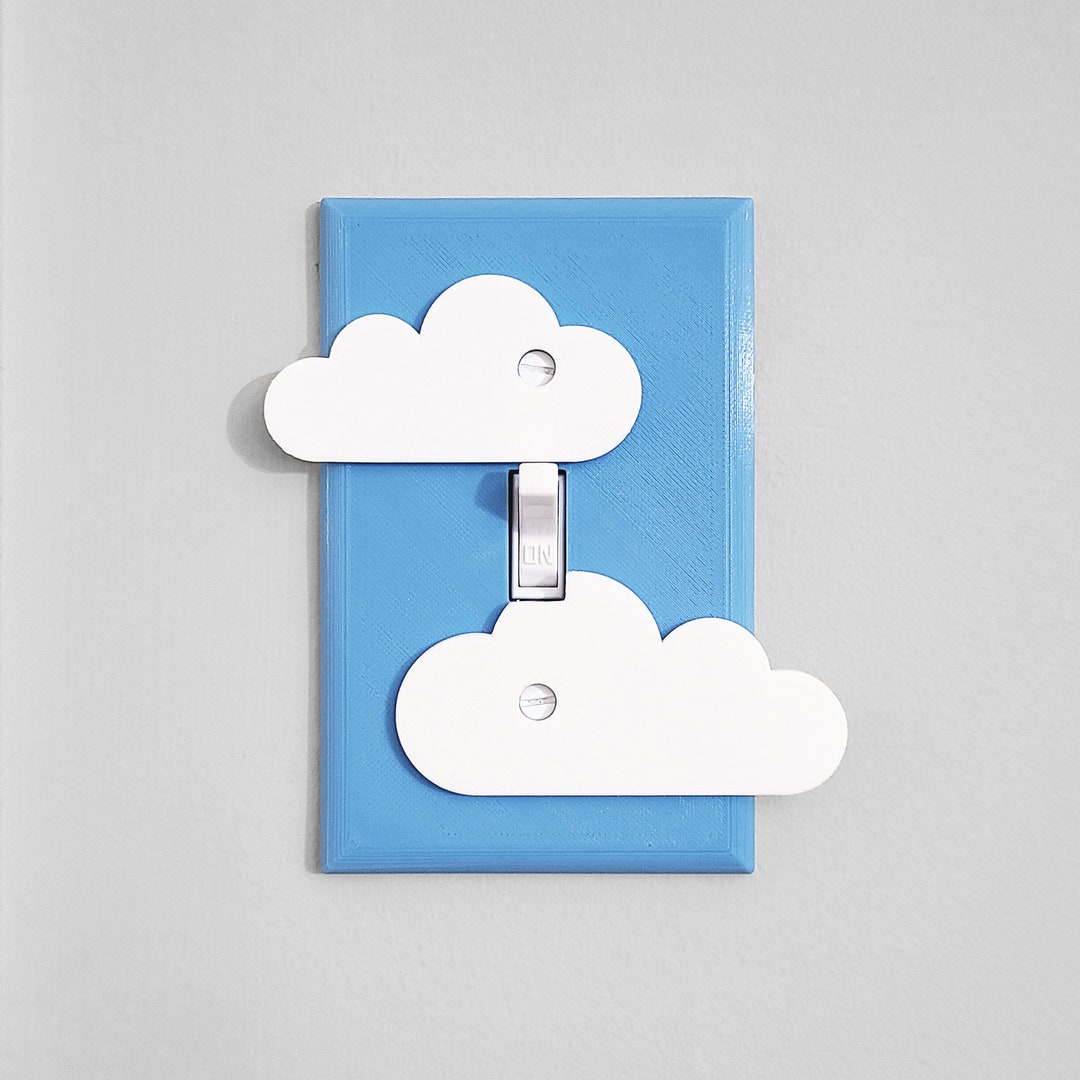 Clouds in the Sky Switch Plate Cover 3D Printed Plastic (1-gang Toggle ...